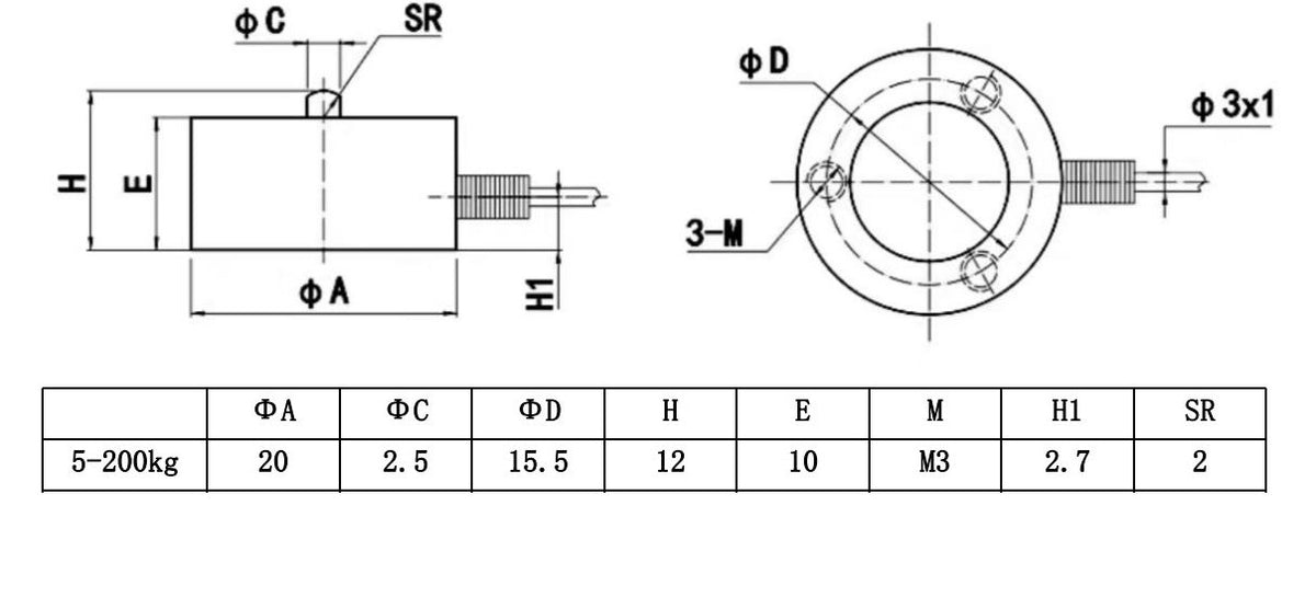 External Button Load Cell for Nextech DFS-XB 500N-5,000N – Nextech Sales